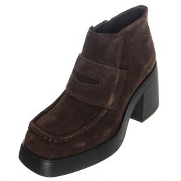 Brooke Cow Suede Espresso - Stivaletti Profilo alla Caviglia Donna Marroni